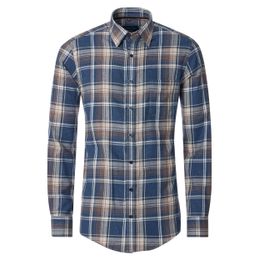 Langarmhemd Casamoda "Casamoda Freizeithemd kariert", Herren, Gr. XL, Normalgrößen, blau, 100% Baumwolle, kariert, comfort fit, Hemden