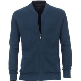 Strickjacke Casamoda "Casamoda Strickjacke uni", Herren, Gr. 4XL, blau (türkisblau), 100% Baumwolle, Strickjacken