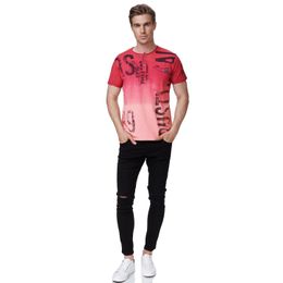 T-Shirt Rusty Neal "Rusty Neal Shirt", Herren, Gr. L, rot (bordeaux), 100% Baumwolle, bedruckt, casual, ohne Ausschnitt, Shirts, mit trendigem Markenprint