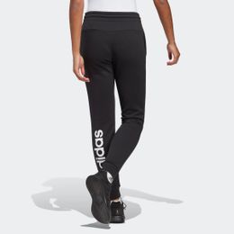 Sporthose adidas Sportswear "ESSENTIALS LINEAR FRENCH TERRY CUFFED HOSE", Damen, Gr. S, N-Gr, schwarz-weiß (schwarz, weiß), Obermaterial: 100% Baumwolle, clean, sportlich, Hosen