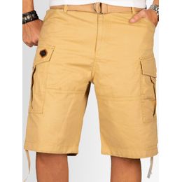 Cargoshorts Alessandro Salvarini "ASLeon", Herren, Gr. W29, Normalgrößen, beige, 98% Baumwolle, 2% Elasthan, Hosen, inklusive passendem Gürtel