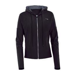 Trainingsjacke WINSHAPE "Functional Comfort Jacket J008C", Damen, Gr. L, grau (schwarz, anthrazit), 85% Polyester, 15% Elasthan, ohne Ausschnitt, Jacken, mit Ton-in-Ton-Farbakzent