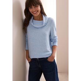 Strickpullover Cecil, Damen, Gr. L (42), blau (light blau), Strick, Obermaterial: 71% Viskose, 26% Polyester, 3% Elasthan, meliert, casual, regular fit hüftlang, Pullover, in Melange-Optik