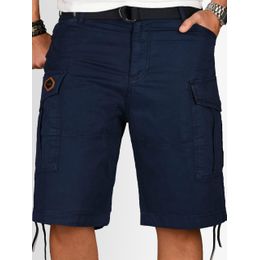 Cargoshorts Alessandro Salvarini "ASLeon", Herren, Gr. W29, Normalgrößen, blau (navy), 98% Baumwolle, 2% Elasthan, Hosen, inklusive passendem Gürtel