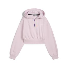 Hoodie Puma "BMW M Motorsport ESS+ Hoodie mit Reißverschluss bis zum Hals", Damen, Gr. L, rose mauve pink, Obermaterial: 32% Polyester, 68% Baumwolle; Futter: 100% Baumwolle; Kapuzenfutter: 100% Baumwolle; Rippe: 96% Baumwolle, 4% Elasthan, relaxed fit, Rundhals, Sweatshirts