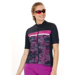 Funktionsshirt Endurance "Dharma", Damen, Gr. 38, blau, 100% Polyester, mehrfarbig, sportlich, normal, hoch geschlossener Ausschnitt, Halbarm, Shirts, mit Quick Dry-Technologie und durchgehendem Reißverschluss