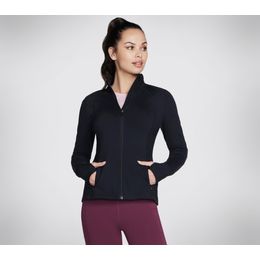 Trainingsjacke Skechers "BOLD BLACK", Damen, Gr. L (42/44), schwarz (bold schwarz), Obermaterial: 88% Nylon, 12% Elasthan, sportlich, Jacken