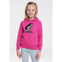 Kapuzensweatshirt logoshirt "Der kleine Maulwurf", Herren, Gr. 80/86, rosa, 80% Baumwolle, 20% Polyester, bedruckt, casual, normal, ohne Ausschnitt, Sweatshirts, mit tollem Print