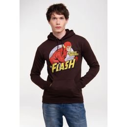 Kapuzensweatshirt logoshirt "DC Comics - Flash, Fastest Man Alive", Herren, Gr. M, braun, 65% Baumwolle, 35% Polyester, bedruckt, casual, normal, ohne Ausschnitt, Sweatshirts, mit lizenziertem Print