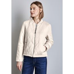 Steppjacke Street One, Damen, Gr. 34, beige (smooth sand beige), Stoff, Obermaterial: 94% Polyester, 6% Elasthan; Futter: 100% Polyester, unifarben, casual, gerade normal, hoch geschlossener Ausschnitt, Langarm Bündchen, Jacken, aus elastischem Materialmix