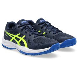 Hallenschuh asics "UPCOURT 6 GS", Gr. 36, midnight, safety gelb, Textil, Synthetik, sportlich, Schuhe, für Hallensport