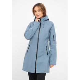 Regen- und Matschjacke Ilse Jacobsen "RAIN37", Damen, Gr. 38, blau (winter ocean), Obermaterial: 94% Polyester, 6% Elasthan; Futter: 100% Polyester, casual, normal, Langarm abgerundeter Saum, Jacken, Atmungsaktiv, Kapuze, wasserdicht, leicht, YKK 2-Wege Reißverschluss