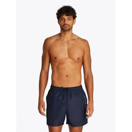 Badeshorts "MEDIUM DRAWSTRING", Herren, Gr. L (52), N-Gr, blau (desert sky), Polyester, Tommy Hilfiger Swimwear, unifarben, casual, Badehosen, mit Logostickerei an der Hüfte