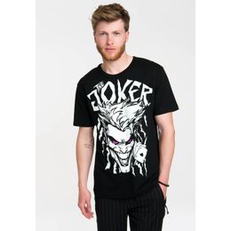 T-Shirt logoshirt "The Joker - DC Batman", Herren, Gr. L, schwarz, 100% Baumwolle, bedruckt, casual, normal, Rundhals, Kurzarm, Shirts, mit coolem Frontprint