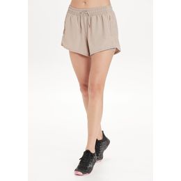 Shorts Endurance "Eslaire", Damen, Gr. 42, EURO-Größen, beige, 90% Polyester, 10% Elasthan, unifarben, sportlich, Hosen, mit praktischen Taschen