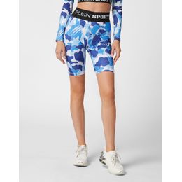 Leggings Plein Sport "Leggings Camouflage", Damen, Gr. M, US-Größen, 07, lightblau, STOFF 1: 90% POLYESTER 10% ELASTAN / STOFF 2: 100% POLYESTER, Hosen