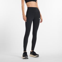 Lauftights New Balance "NBleek High Riseegging 27" NB NAVY", Damen, Gr. L, N-Gr, schwarz (schwarz (001)), Obermaterial: 71% Polyester, 29% Elasthan, sportlich, Hosen