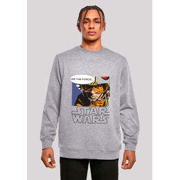 Sweatshirt F4NT4STIC "Star Wars Use the Force", Herren, Gr. L, grau (erdgrau), Obermaterial: 50% Baumwolle, 50% Polyester, casual, regular fit, Rundhals, Sweatshirts, Premium Qualität