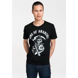 T-Shirt logoshirt "Sons of Anarchy Logo", Herren, Gr. M, schwarz, 100% Baumwolle, bedruckt, casual, normal, Rundhals, Kurzarm, Shirts, mit Sons of Anarchy-Print