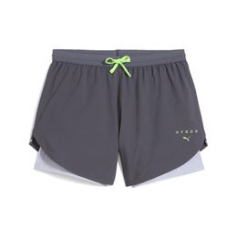 Trainingsshorts Puma "Puma x HYROX ULTRAWEAVE 2-in-1-Shorts Damen", Damen, Gr. S, Normalgrößen, grau (galactic gray), Obermaterial: 100% Polyester; Innenmaterial: 85% Polyester, 15% Elasthan; Taschenfutter: 100% Polyester; Unterer Bund: 14% Elasthan, 86% Polyester, Hosen