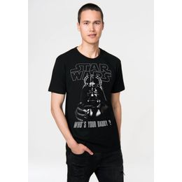 T-Shirt logoshirt "Star Wars - Whos Your Daddy", Herren, Gr. L, schwarz, 100% Baumwolle, bedruckt, unifarben, casual, normal, Rundhals, Kurzarm, Shirts, mit coolem Print