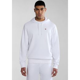 Kapuzensweatshirt Napapijri "BALIS H SUM 002", Herren, Gr. L, hellweiß 002, Sweatware, Obermaterial: 100% Baumwolle, unifarben, casual, loose fit normal, Rundhals, Langarm angeschnitten,Ärmel ohne Ärmelschlitz,eingesetzt Bündchen, Sweatshirts, Mit Markenlabel an der Seite; mit Rippbündchen an Saum und Ärmeln