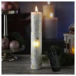 LED Adventskalenderkerze MIA mit 24 Zahlen - Echtwachs - H: 25cm - mit Batterien und Fernbedienung