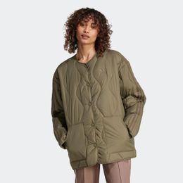 Outdoorjacke adidas originals "QUILTED LINER", Damen, Gr. L, grün (olive strata), Obermaterial: 100% Polyamid, sportlich, Jacken