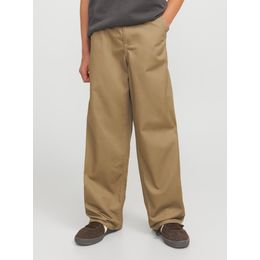 Jack & Jones Cargoshorts JACK & JONES JUNIOR "JPSTALEX CLEAN JJWORKER PANTS NOOS JNR", Jungen, Gr. 140, N-Gr, e.wood detail:stitching with dtm, Web, Obermaterial: 65% Polyester, 35% Baumwolle, unifarben, modisch, relaxed fit knielang, Hosen