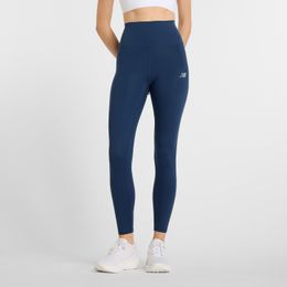 Lauftights New Balance "NB HARMONY HIGH RISE LEGGING 25"", Damen, Gr. L, N-Gr, blau (nb navy (428)), Obermaterial: 78% Polyester, 22% Elasthan, sportlich, Hosen