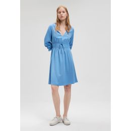 Minikleid Mavi "MINI WOVEN DRESS", Damen, Gr. L, US-Größen, blau (pacific coast), 100% Viscose, casual, figurbetont, Langarm, Kleider, Kleid kurz