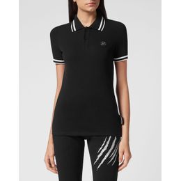 Poloshirt Plein Sport "Poloshirt Poloshirt", Damen, Gr. M, 02, schwarz, STOFF NR. 1: 100% BAUMWOLLE, Shirts