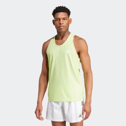 Lauftop adidas Performance "OTR B TANK", Herren, Gr. L, grün (pulse lime), Obermaterial: 86% Polyester, 14% Elasthan, sportlich, Rundhals, Tops