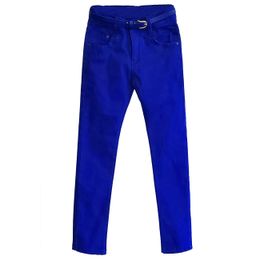 Bequeme Jeans Family Trends, Mädchen, Gr. 110, EURO-Größen, blau, 95% Baumwolle, 5% Elasthan, unifarben, Jeans, mit passendem Gürtel