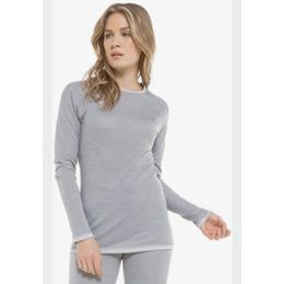 Schöffel Funktionsshirt SCHÖFFEL "Merino Sport Shirt 1/1 Arm W" Gr. L, grau (9645, grau), Shirts, Damen, L, Oberstoff : 43% Lyocell 34% Wolle 23% Nylon