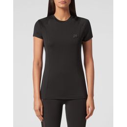 T-Shirt Plein Sport "T-Shirt T-Shirt", Damen, Gr. L, 02, schwarz, STOFF NR. 1: 95% POLYESTER 5% ELASTAN, Shirts