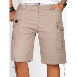 Cargoshorts Alessandro Salvarini "ASLeon", Herren, Gr. W29, Normalgrößen, grau (hellgrau), 98% Baumwolle, 2% Elasthan, Hosen, inklusive passendem Gürtel