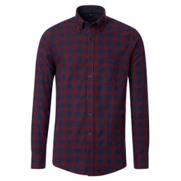 Flanellhemd Casamoda "Casamoda Flanellhemd kariert", Herren, Gr. XL, Normalgrößen, rot, 100% Baumwolle, kariert, lässig geschnitten, Hemden