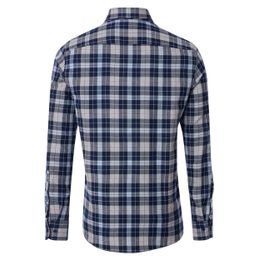 Flanellhemd Casamoda "Casamoda Flanellhemd kariert", Herren, Gr. XL, Normalgrößen, blau, 100% Baumwolle, kariert, lässig geschnitten, Hemden