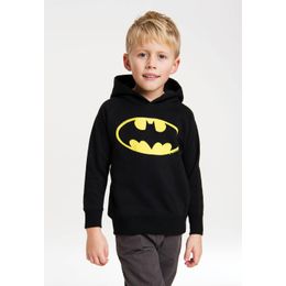 Kapuzensweatshirt logoshirt "DC - Batman Logo", Herren, Gr. 80/86, schwarz, 80% Baumwolle, 20% Polyester, bedruckt, casual, normal, ohne Ausschnitt, Langarm, Sweatshirts, mit Batman-Logo