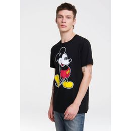 T-Shirt logoshirt "Disney", Herren, Gr. L, schwarz, 100% Baumwolle, bedruckt, casual, normal, Rundhals, Kurzarm, Shirts, im lizenziertem Originaldesign