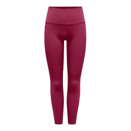 Funktionstights Only Play "ONPJAM-3-SANA XHW TIGHTS NOOS", Damen, Gr. L (40), N-Gr, beaujolais, Jersey, Obermaterial: 80% Nylon, 20% Elasthan, unifarben, casual, Hosen, mit reflektierenden Details