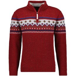 Rundhalspullover Ragman, Herren, Gr. 50, rot (rostrot, 063), 80% Wolle 20% Nylon, casual, ohne Ausschnitt, Langarm, Pullover