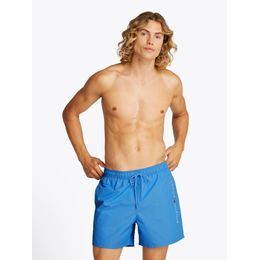 Badeshorts "MEDIUM DRAWSTRING", Herren, Gr. XL (54), N-Gr, blau (blau spell), Polyester, Tommy Hilfiger Swimwear, unifarben, casual, Badehosen, mit Logostickerei an der Hüfte