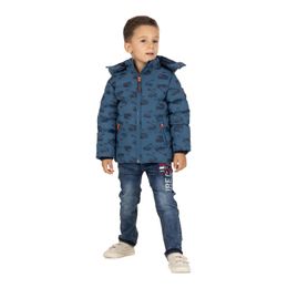 SALT & PEPPER Outdoorjacke SALT AND PEPPER, Jungen, Gr. 104, blau, 100% Polyester, bedruckt, casual, ohne Ausschnitt, Jacken, mit Feuerwehr-Allover-Druck