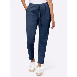 Jogger Pants Inspirationen, Damen, Gr. 36, Normalgrößen, blau (dunkelblau), 58% Viskose, 36% Polyamid, 6% Elasthan, unifarben, lang, Hosen