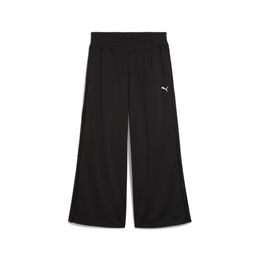 Sporthose Puma "WARDROBE ESS Hose mit niedrigem Bund und Druckknopfverschluss", Damen, Gr. L, Normalgrößen, schwarz, Obermaterial: 100% Polyester, unifarben, relaxed fit, Hosen