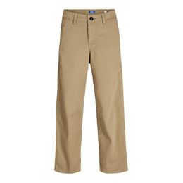 Jack & Jones Chinohose JACK & JONES JUNIOR "JPSTALEX CO JJCARPENTER PANTS NOOS JNR", Jungen, Gr. 140, N-Gr, e.wood detail:stitching with dtm, Web, Obermaterial: 98% Baumwolle, 2% Elasthan, unifarben, modisch, relaxed fit knöchellang, Hosen