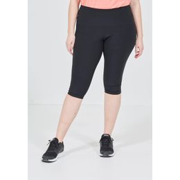 Lauftights Q BY ENDURANCE "JALON 3/4", Damen, Gr. 44, EURO-Größen, schwarz, 88% Polyester, 12% Elasthan, unifarben, sportlich, Hosen, aus schnell trocknendem Material