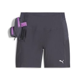 Laufshorts Puma "SEASONS Enge Trailrunning-Shorts Damen", Damen, Gr. L, Normalgrößen, grau (galactic gray), Obermaterial: 77% Polyester, 23% Elasthan; Taschenfutter: 13% Elasthan, 87% Polyester; Einsatz: 90% Polyester, 10% Elasthan; Unterer Bund: 11% Nylon, 72% Polyester, 17% Elasthan, regular fit, Hosen